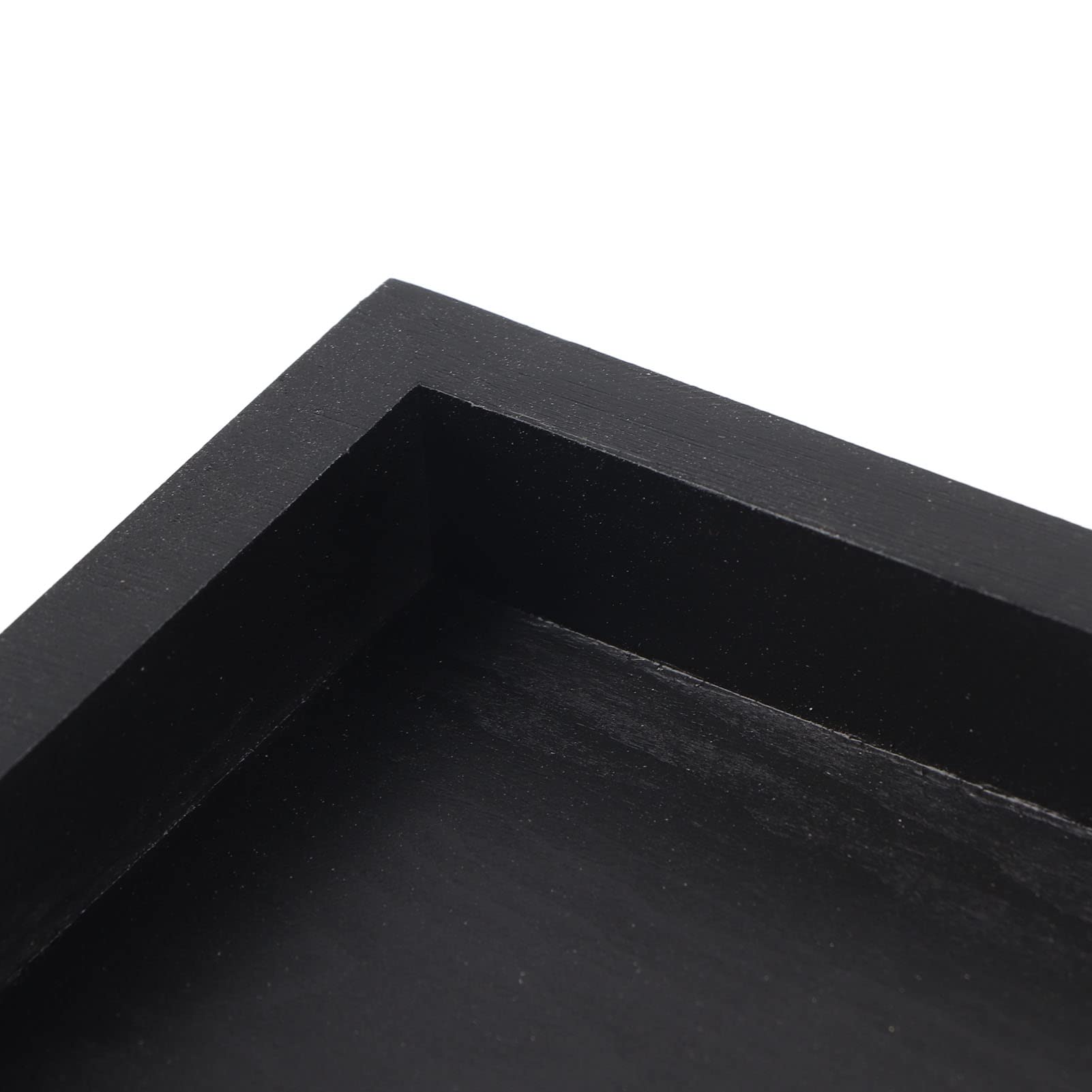 Black Wood Serving Tray, Small Rectangle Solid Wood Trays Non Slip Tea Snack Breakfast Plate Decorative Wooden Platters Food Meals Coffee Table Home Kitchen Restaurant Parties Bathroom Bar Dinner