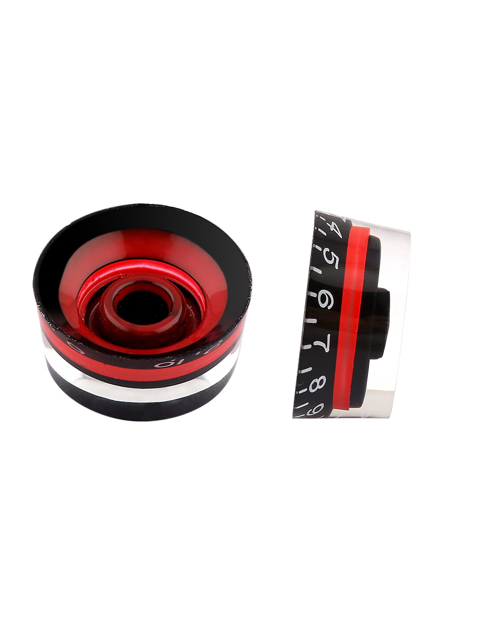 Bogart Guitar Knobs 6mm Shaft Volume Tone Control Knobs Top Hat Knobs for Les Paul LP SG Style Electric Guitar Set of 4pcs.,Black & Red