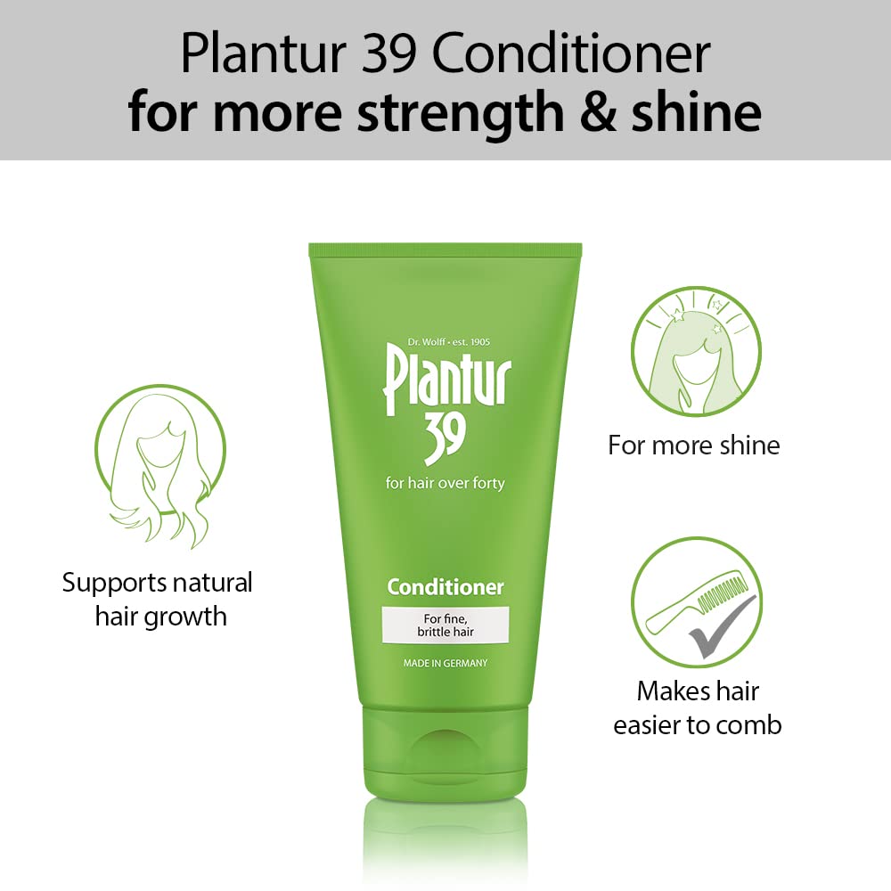 Plantur 39 Phyto Caffeine Women's Nourishing Conditioner 5.07 Fl Oz, for Fine, Thinning Natural Hair Growth, Sulfate Free, Wheat Protein, White Tea Extract