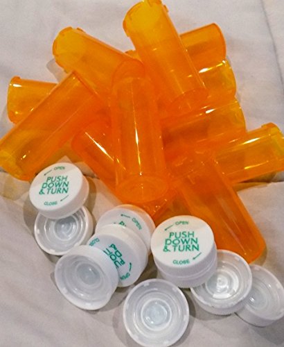 Plastic Prescription Vials/Bottles 100 Pack w/Caps Larger 13 Dram Size-New
