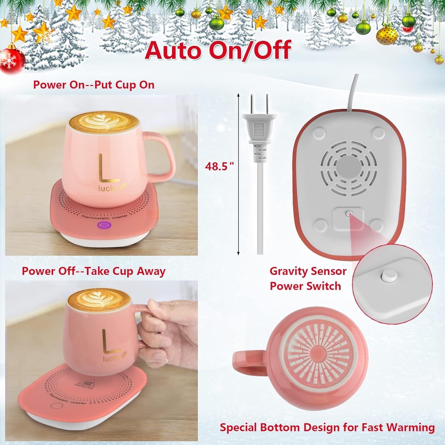 Coffee Mug Warmer for Desk with Auto Shut Off, Coffee Cup Warmer with Mug for Desk Home Office