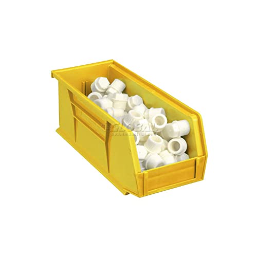 Plastic Storage Bin, 4-1/8 x 10-7/8 x 4, Yellow - Lot of 12