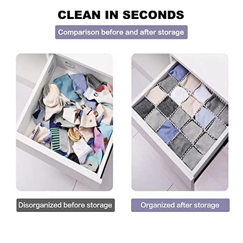 Drawer Dividers Adjustable Organizer 32Pcs - Suitable for Socks,Underwear,Makeup,Tidy Kitchen, Bedroom,White Dresser