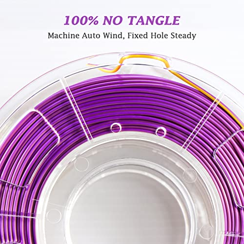 FTUREERA PLA Filament, Silk 3D Printer Filament 1.75mm, Dual Color Co Extrusion and Rainbow PLA Filament Bundle Multicolor, Dimensional Accuracy +/- 0.02 mm, 250g x 6 Spool/3.3lb