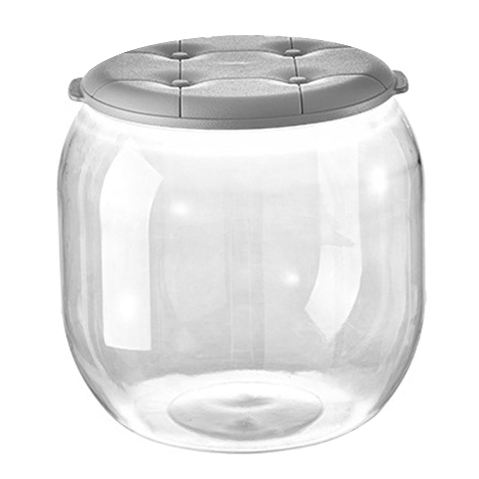 Baoblaze Clear Toy Storage Organizer, Shoe Stool, Dustproof, Portable for Living Room Bedroom Kids Room Indoor, Round Gray