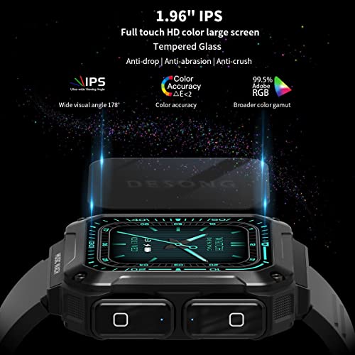 Desong Smart Watch with Earbuds,Watch Buds Smartwatch,3 in 1 Smart Watch Buit-in 4GB Memory,1.96" Smartwatches(Call Receive/Dial),Waterproof,Recording,Sleep Monitor,Fitness Tracker for iOS Android