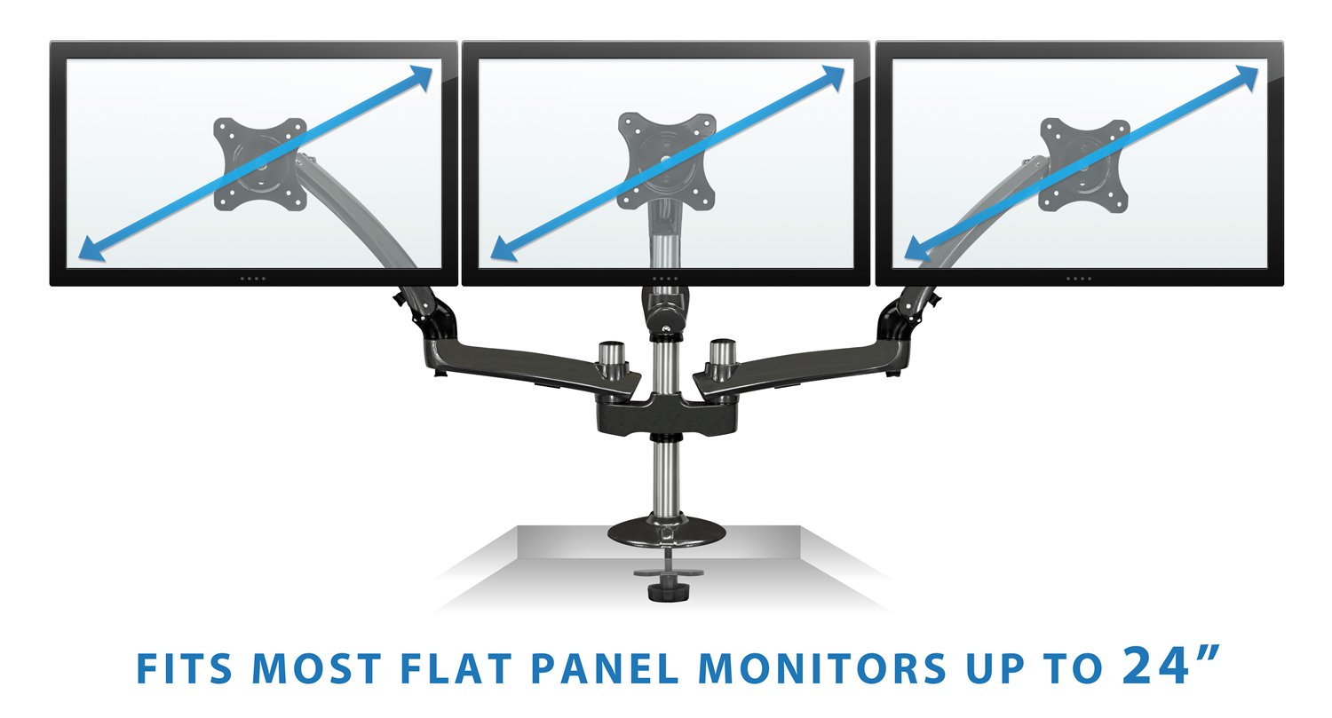 Mount-It! MI-4PC313G Triple Desk Monitor Mount, Gray