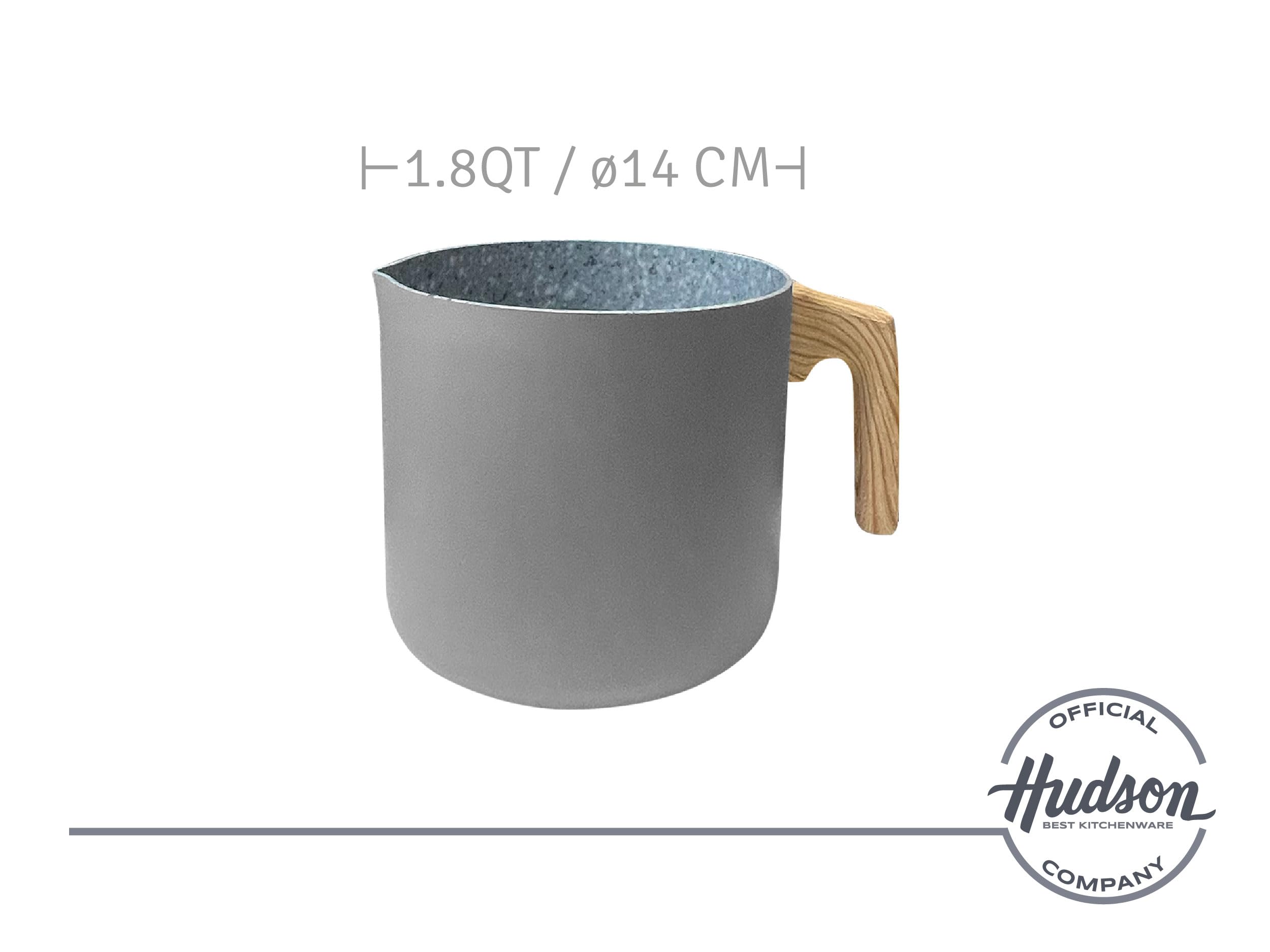 HUDSON Forged Nonstick Milk Pot Cookware, Pots and Pans, Dishwasher Safe, Granite
