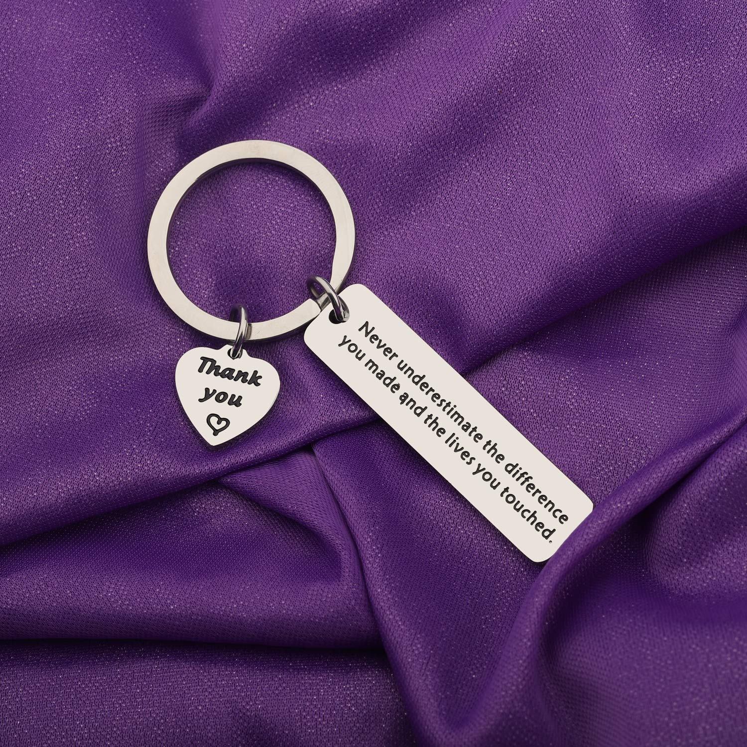 BAUNA Thank You Gift Appreciation Jewelry Keychain for Volunteer Social Worker