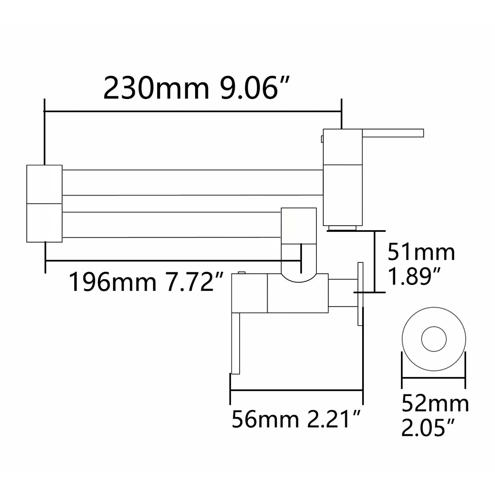 Brushed Gold Pot Filler Faucet Wall Mount, Biveah Brass Folding Kitchen Sink Faucet Single Hole, KLB011BG