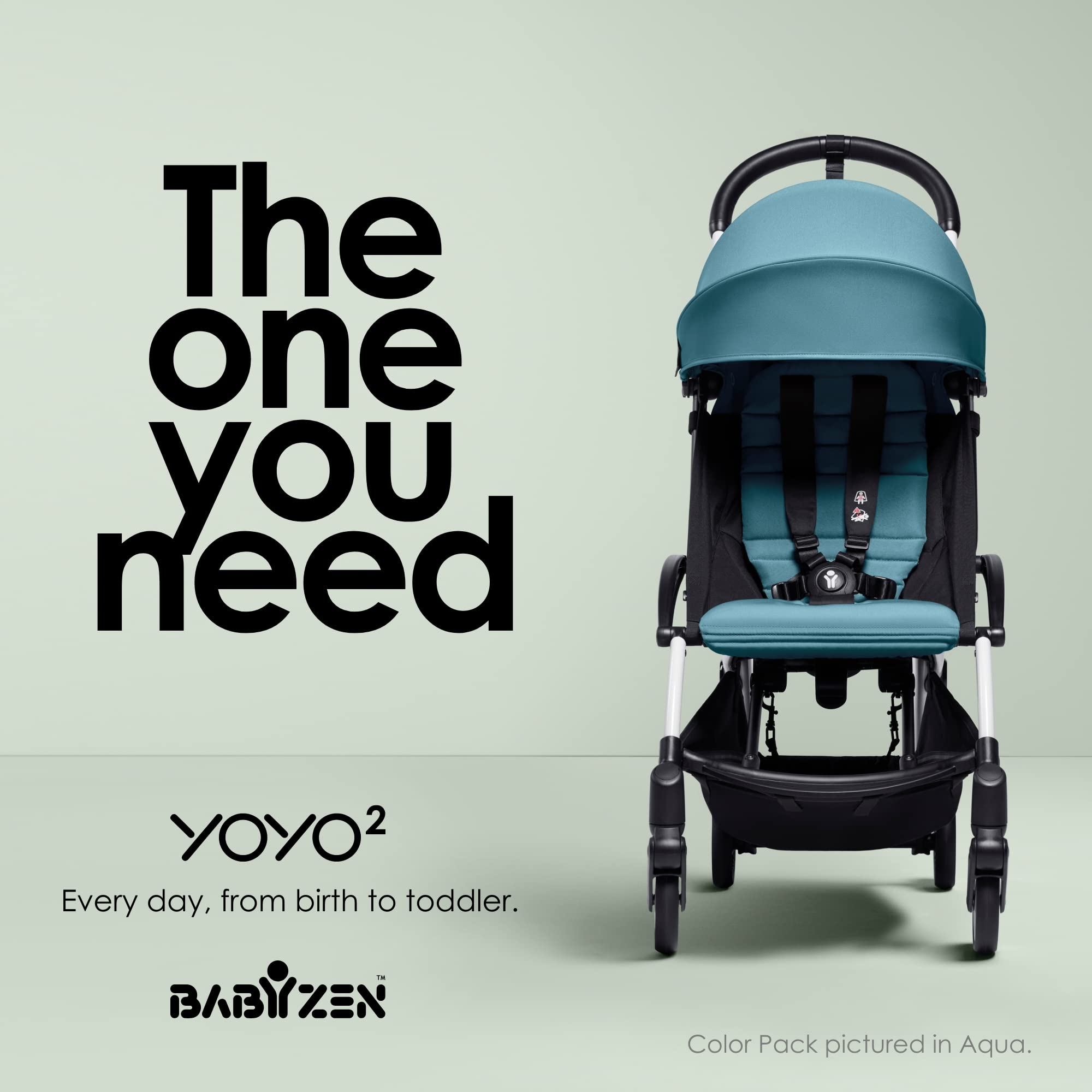 BABYZEN YOYO2 Stroller & 0+ Newborn Pack - Includes White Frame, Grey 6+ Color Pack & Grey 0+ Newborn Pack - Suitable for Children Up to 48.5 Pounds