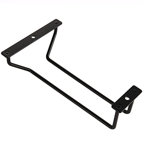 Dianoo 18cm Black Wine Glass Rack Under Cabinet, Wine Glass Holder Under Shelf, Hanging Stemware Holder For Bar Dining Room, 1 Row