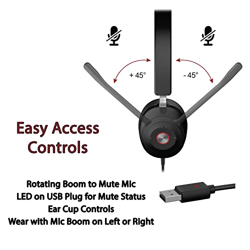 Cyber Acoustics CA Essential USB Headset (HS-2000) β Professional Headset for Calls & Music, All-Day Comfort, Integrated Ear Cup Controls, Optimized for UC Platforms