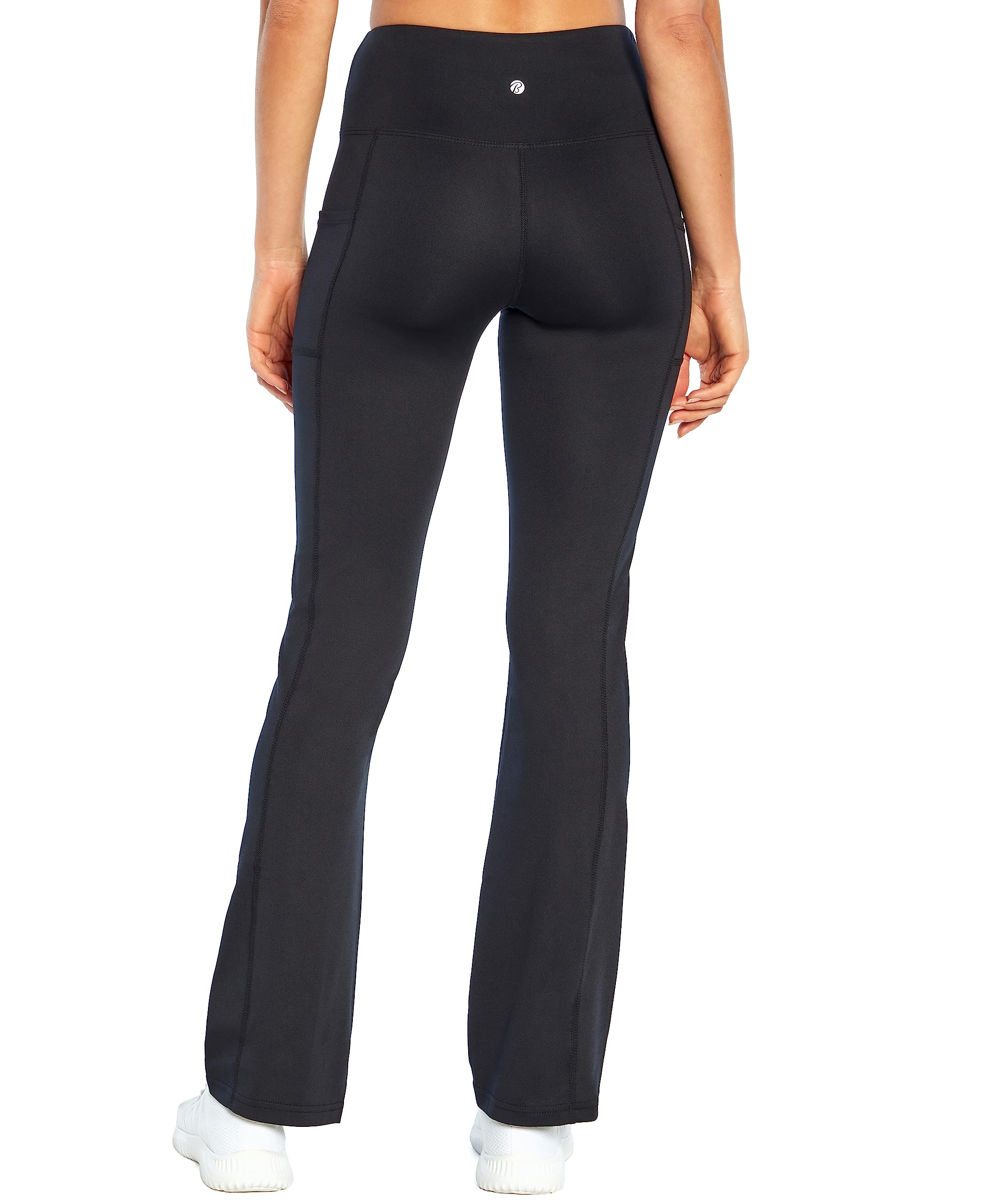Bally Total Fitness Women's Standard High Rise Pocket Slim Bootcut Pant, Black, Large