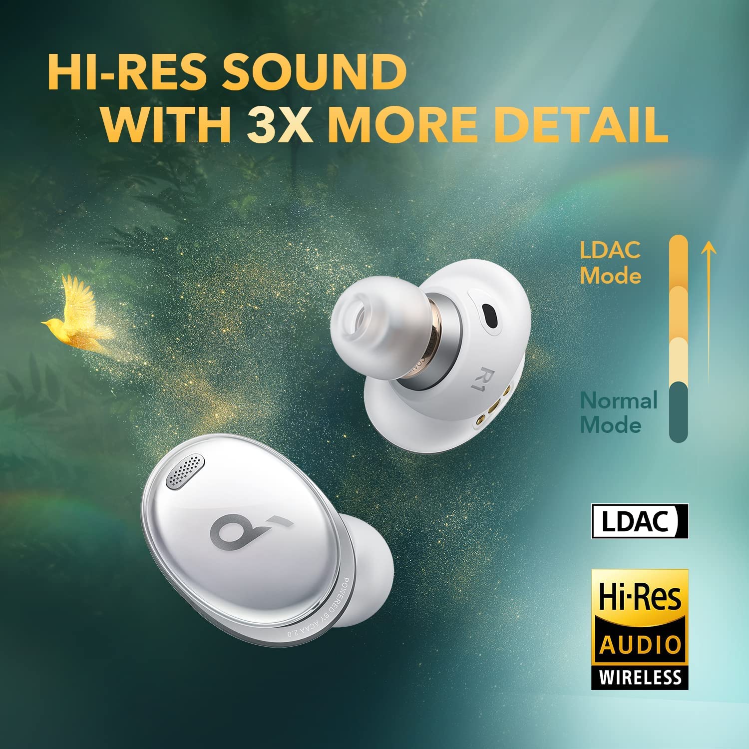 Soundcore by Anker Liberty 3 Pro Noise Cancelling Earbuds, True Wireless Earbuds with ACAA 2.0, HearID ANC, Fusion Comfort, Hi-Res Audio Wireless, 6 Mics for Calls, 32H Playtime (Renewed)
