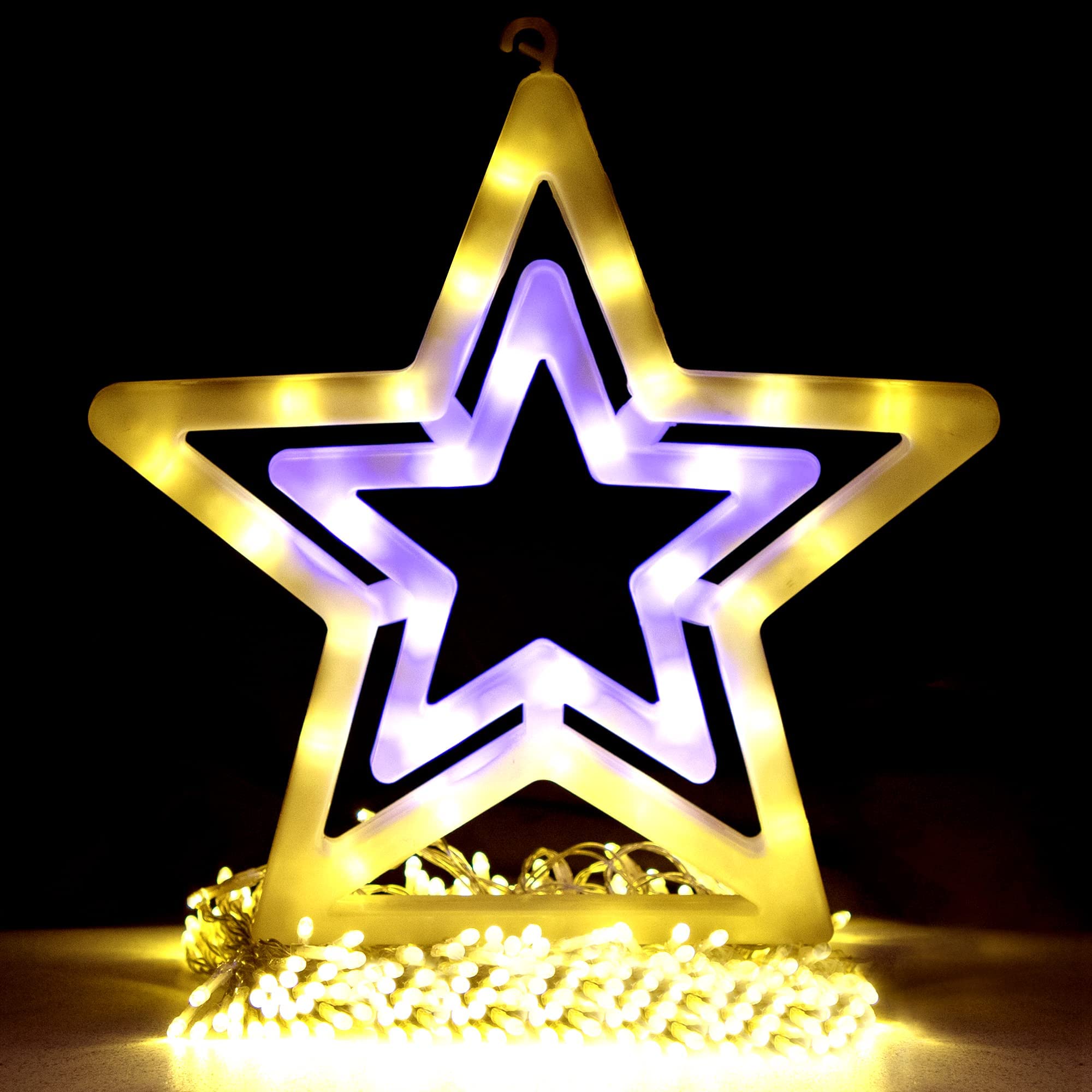 Joiedomi 345 LED Christmas Decoration Star Lights, 11.5Ft 8 Lighting Modes Decorative Tree Lights with Topper Star for Christmas Tree, Party Wedding Garden Yard Patio Xmas Outdoor Décor(Warm Whit)