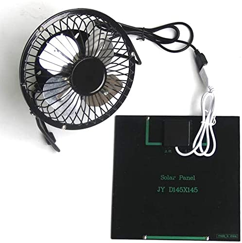 Solar Panel Fan, 5W USB Powered Mini Portable Outdoor Cooling Fan Free Energy for Home Chicken House RV Car Gazebo Ventilation System