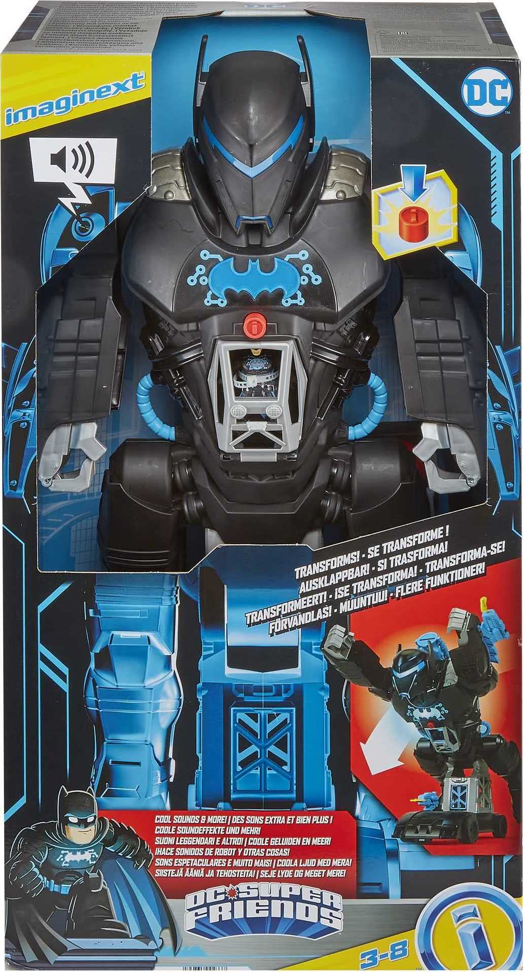 Fisher-Price Imaginext DC Super Friends Batman Toy Bat-Tech Batbot Playset 2-Ft-Tall Robot with Lights & Sounds for Pretend Play Kids Ages 3+ Years​