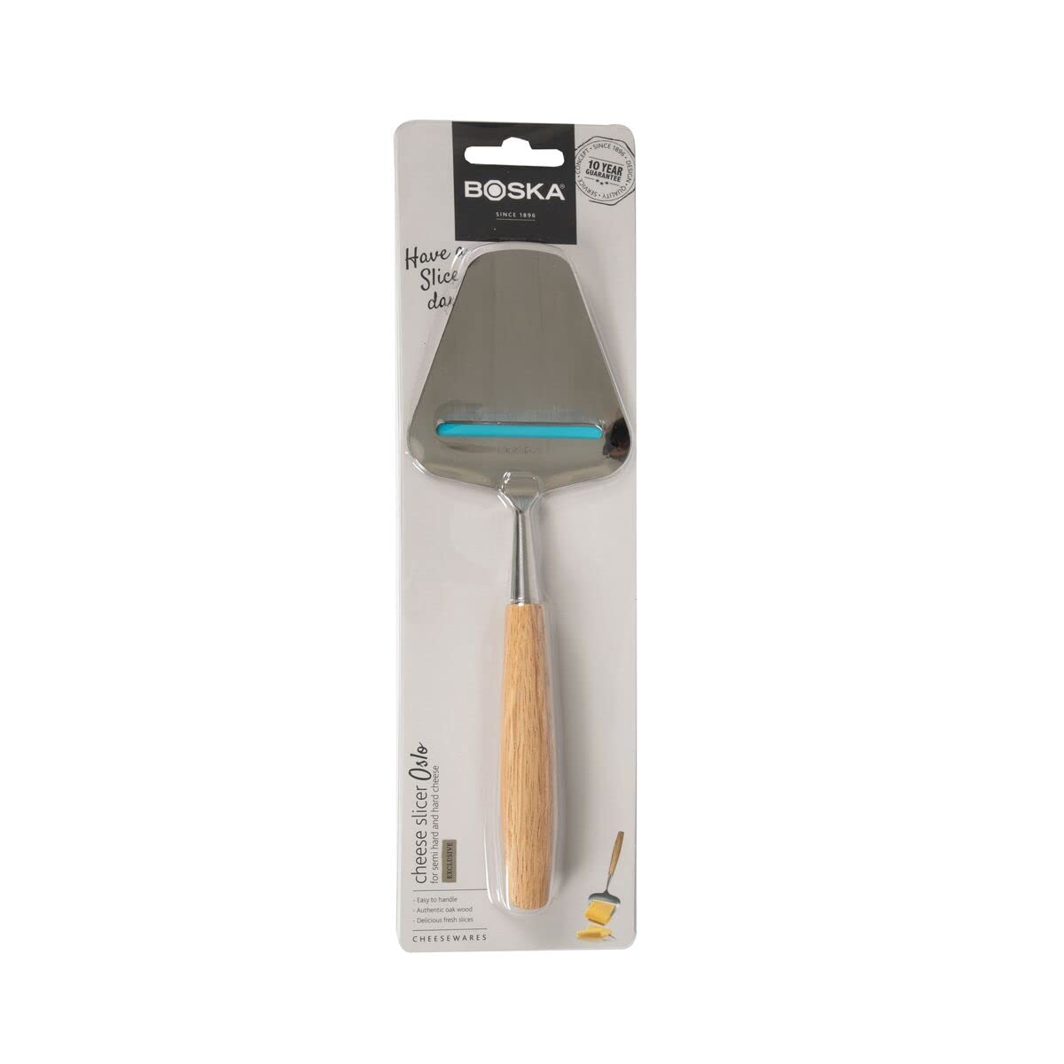 Boska Holland Cheese Slicer and Plane w. European Oak Wood Handle, Flex Steel Blade, 10 Year Guarantee, Life Collection