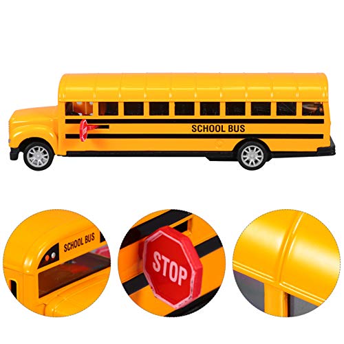 NUOBESTY New York City School Bus Bus Model Toy, Die Cast Pull Back Vehicles Cars 8. 46In Educational Toy for Kids US School Bus Model