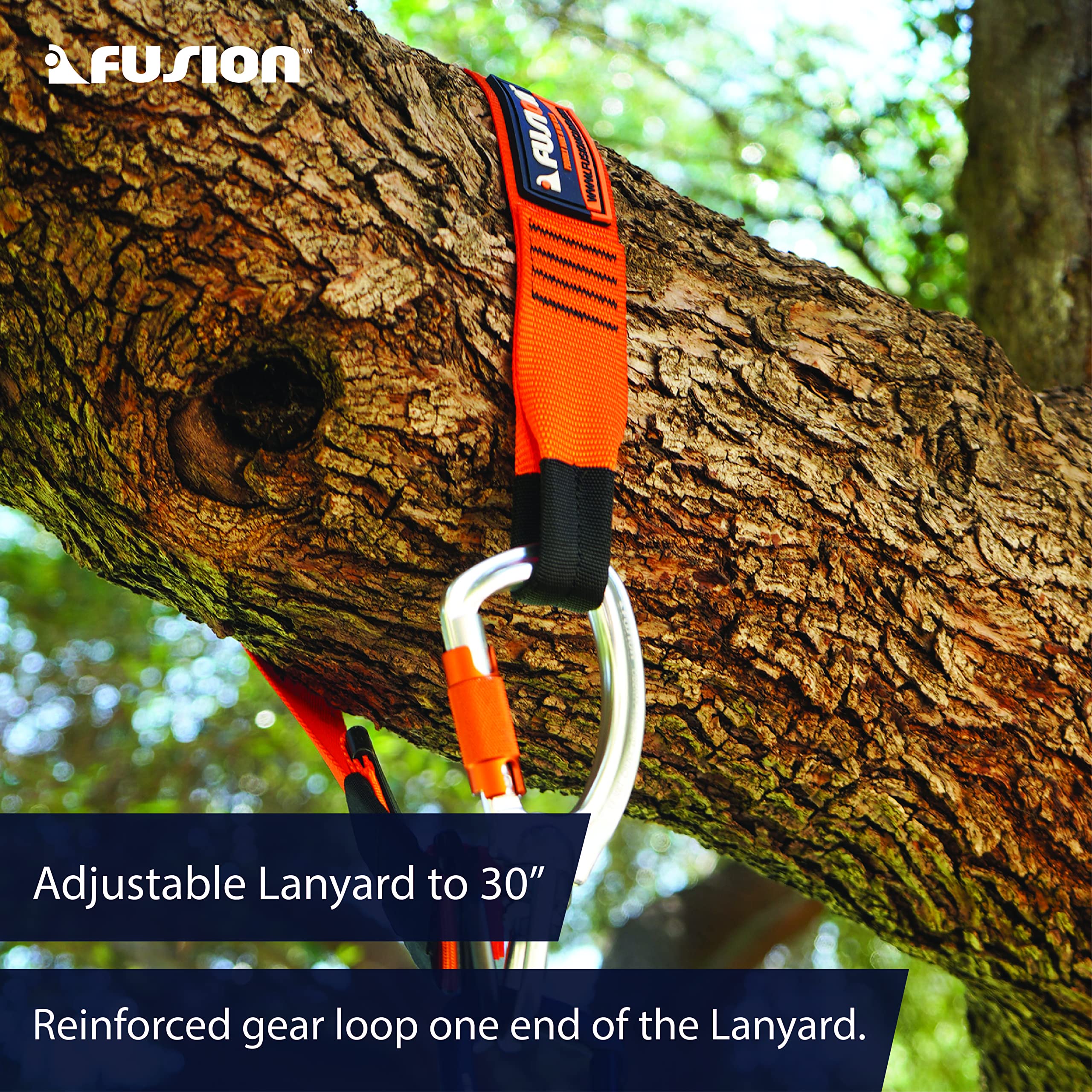 Fusion Adjustable Lanyard with D-Ring, Orange,30 INCHES (TZP-16-3)