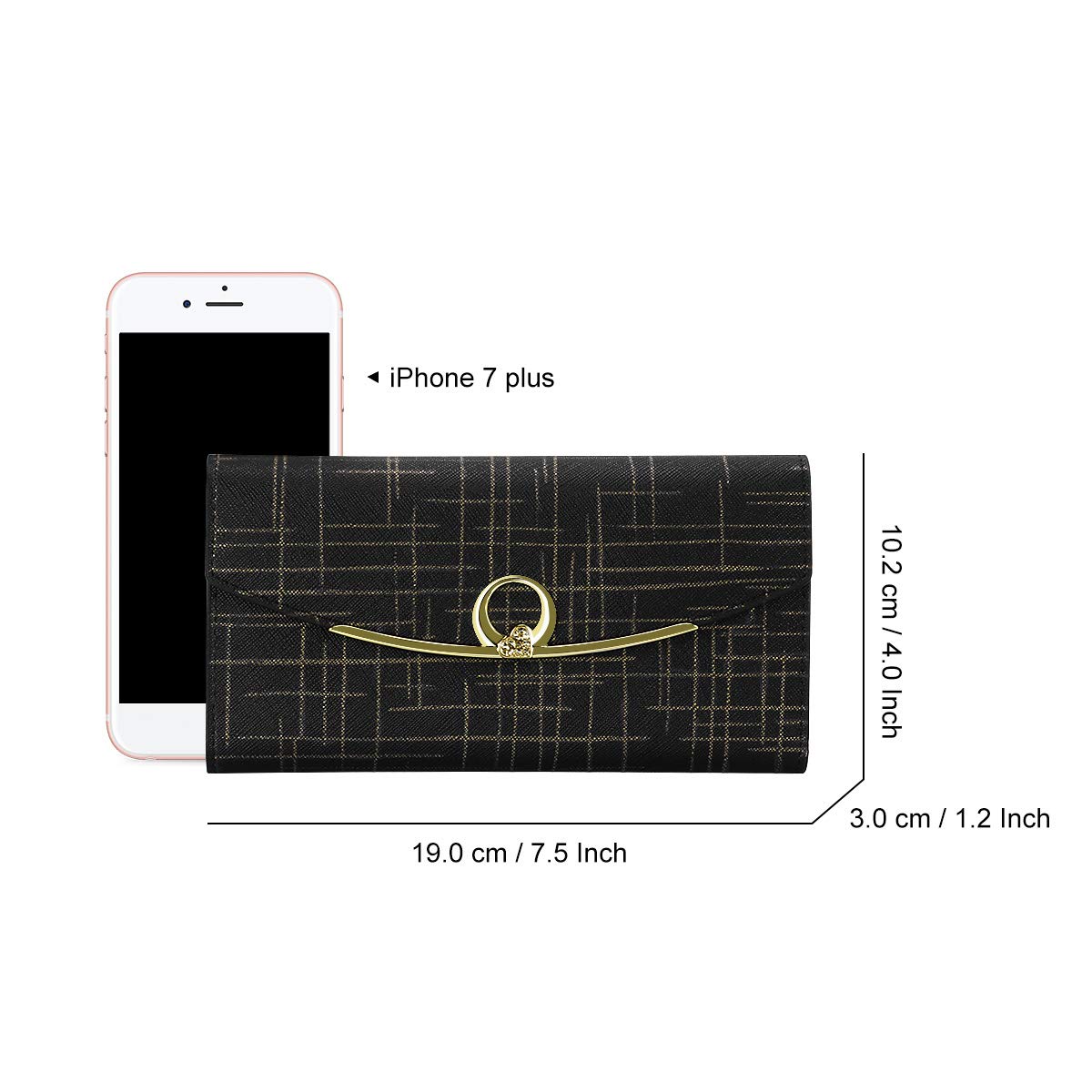 XEYOU Women Leather Wallet Trifold Clutch Wallet Purse Ladies Card Holder Cellphone Wallet for Women