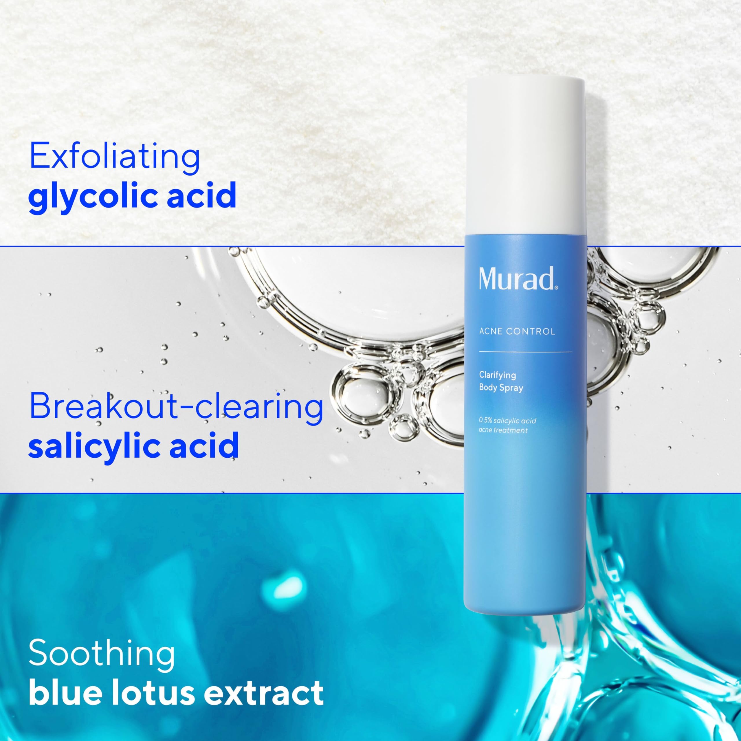 Murad Clarifying Body Spray - Acne Control Salicylic Acid Treatment - For Clearing Body Acne, 4.3 fl oz