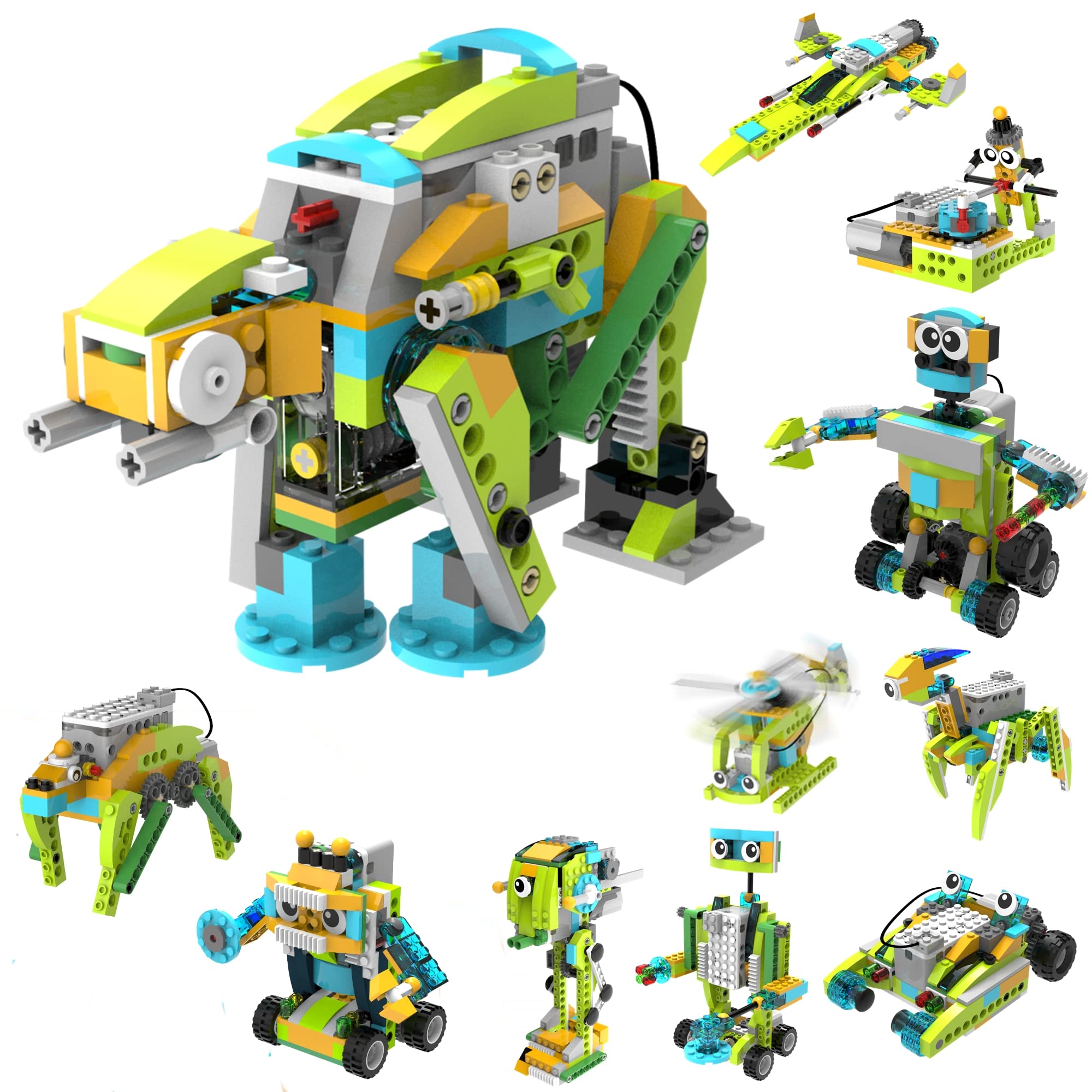WOOLIKE STEM Robot Building Kits Toys 100+ in 1 Robot Science Kits 378 Pieces DIY Educational Building Blocks for Kids Ages 6+ Years Old Makerzoid
