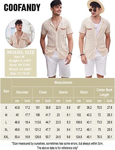 COOFANDY Knit Polo Shirts Short Sleeve for Men Summer Casual Beach Button Down Shirt Light Brown