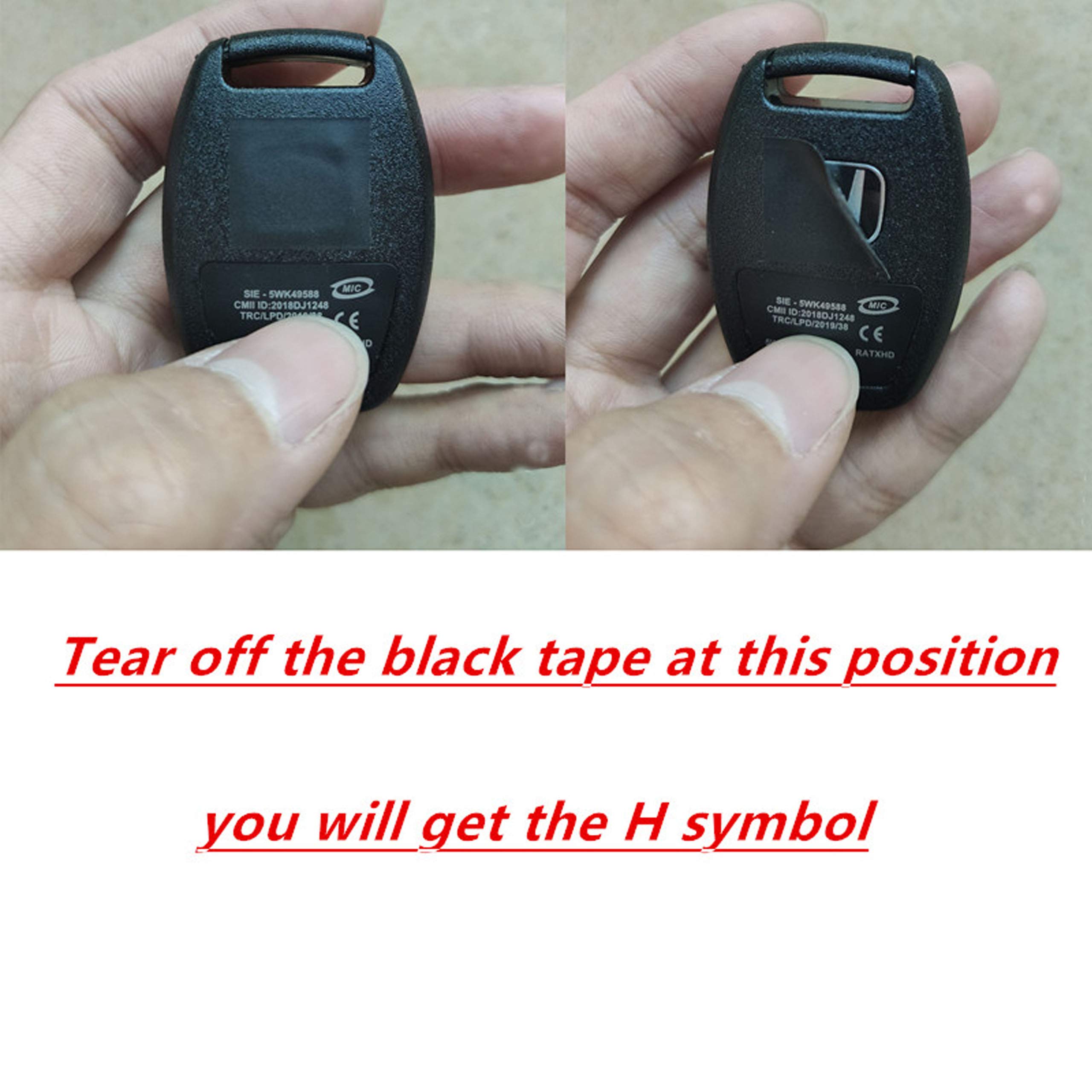 BINOWEN 4 Buttons Replacement for Keyless Entry Smart Remote Control Key Fob Shell Case Fit for 2008-2012 Honda Accord 2006-2013 Honda Civic EX 2009-2015 Honda Pilot(2PCs)