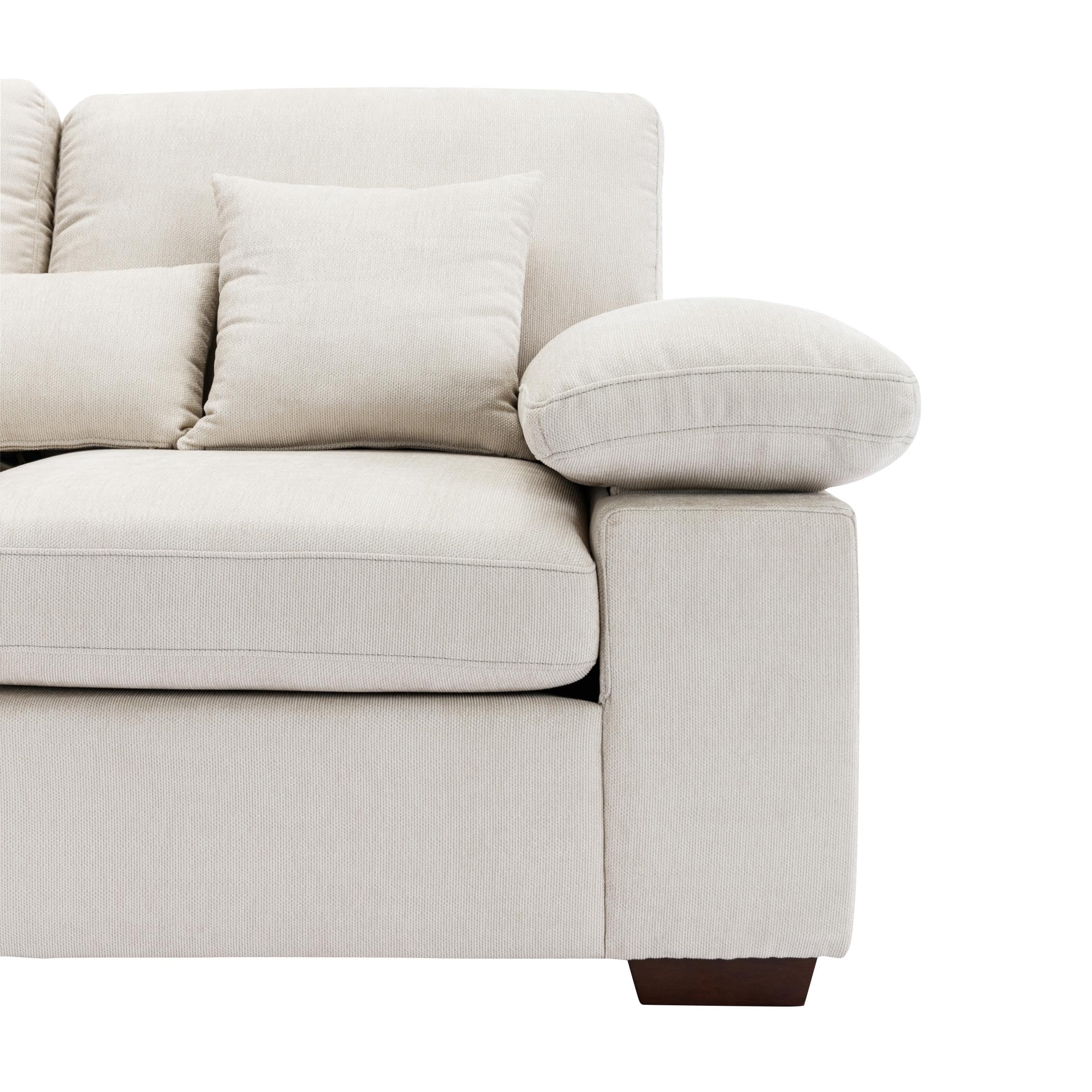 COLAMY Loveseat Sofa 73", Chenille Fabric Overstuffed Comfy Couch with 2 Throw Pillows 1 Lumbar Pillow, Upholstered Sofa for Living Room Apartment Small Space, Dark Grey