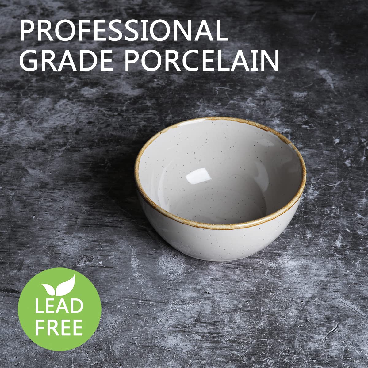 Bosmarlin Ceramic Cereal Bowl Set of 4, 26 Oz, Soup Bowl, Dishwasher and Microwave Safe (Grey, 6 in)