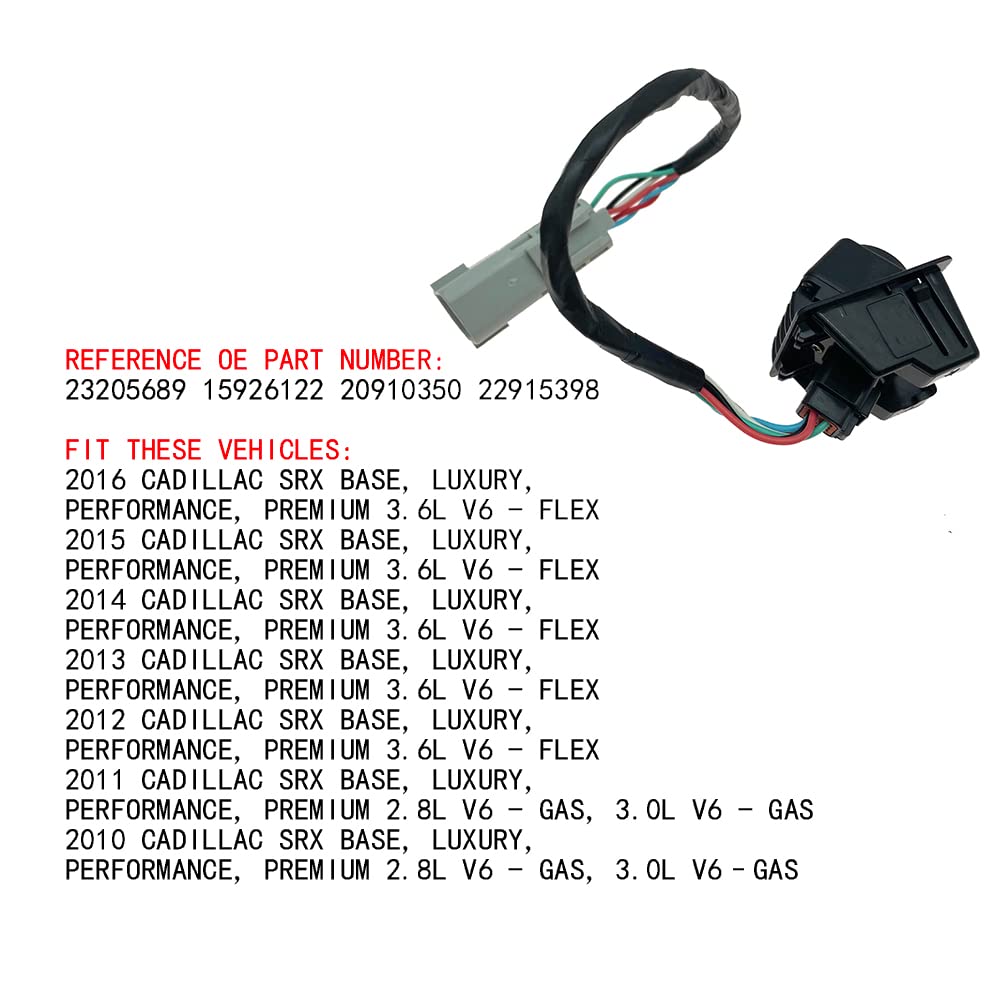Backup Assist Rear View Camera for Cadillac GM SRX 2010-2016 Replace 23205689 15926122 20910350 22915398