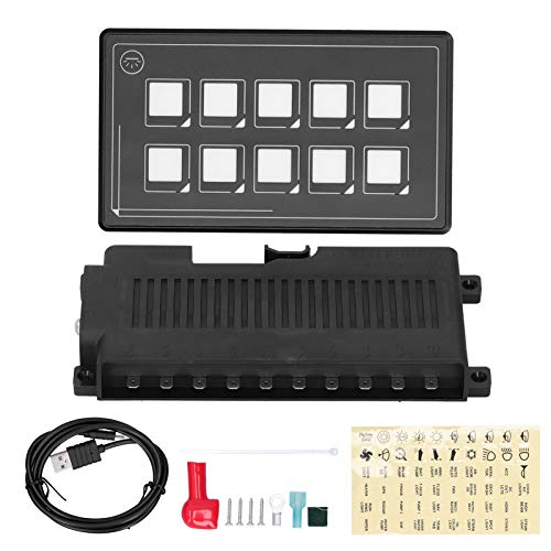 Control Switch Panel, Universal 10P Membrane Control Switch Panel Bluetooth APP Control with Backlight Module LED Touch Builtâin PPTC for RV Boat