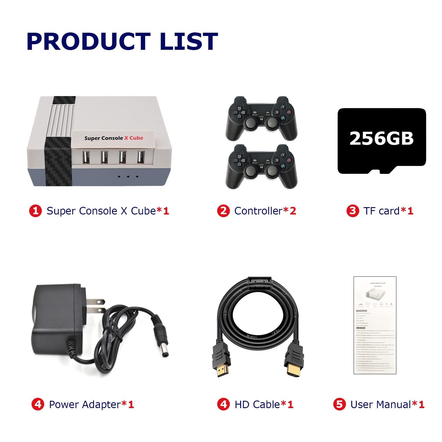 Kinhank 117000+ Retro Game Console,Super Console X Cube Mini Classic Video Games, Gaming Systems for TV,Plug and Play,Compatible with 70+ Emulators,Dual System 4K HD/AV Output 256G