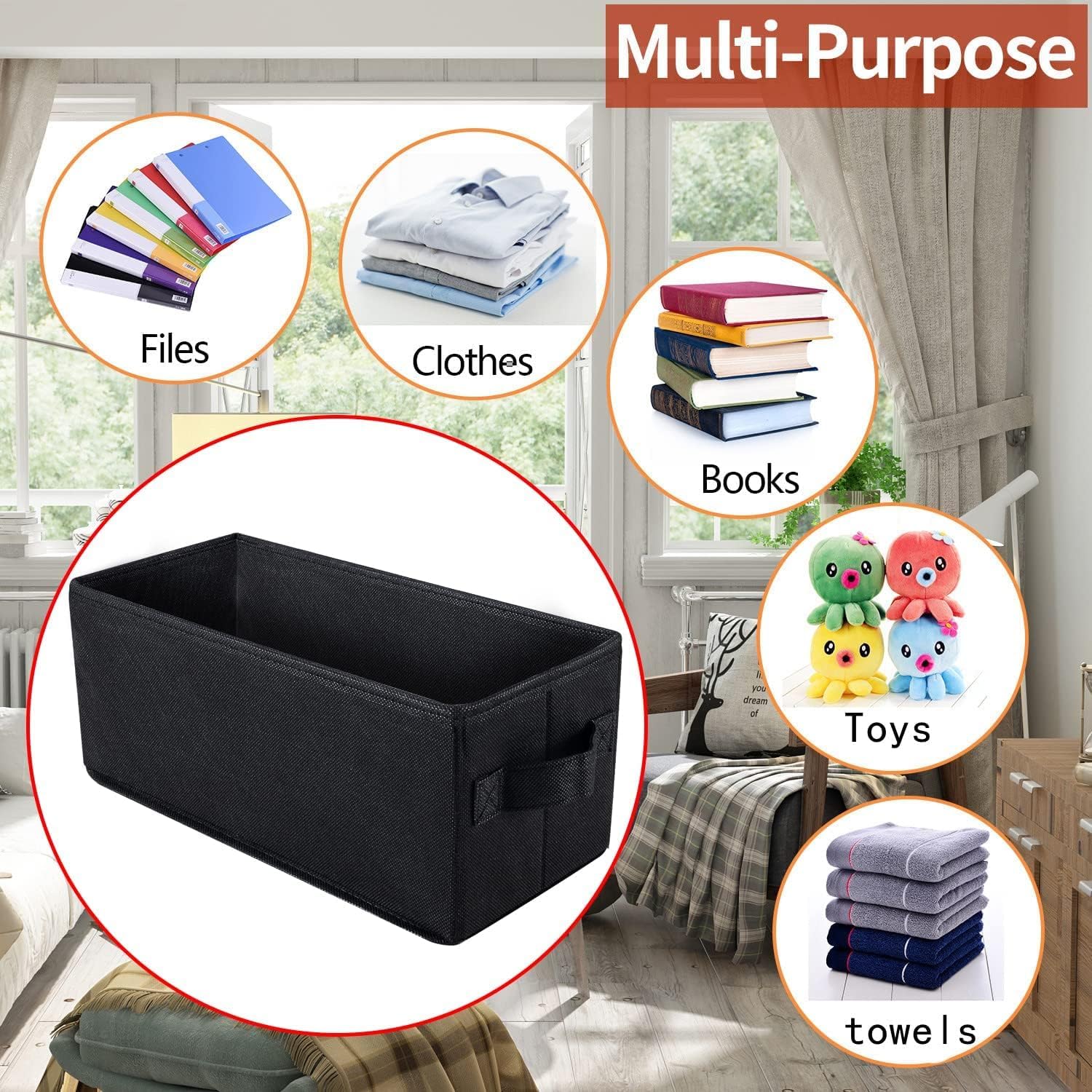 UENTIP CD Storage Boxes - Pack of 4 CD Case Storage - 13.2" x 5.9" x 5.3", Container holds 30 CDs in full jewel cases, 60 CDs in slim cases, and 165 discs in CD sleeves - Black (4pack-black)