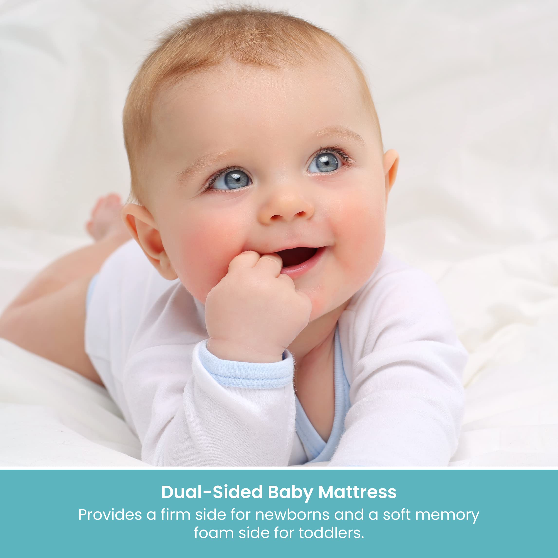 My First Memory Foam Crib Mattress, Breathable Crib Mattress with Removable and Waterproof Cover, Hypoallergenic, Standard Size, 51.63" L x 5" H x 27.25" W