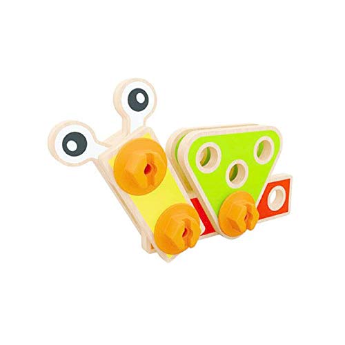 Hape Wooden Basic Building Play Set| Educational Wooden Construction Toys for Kids