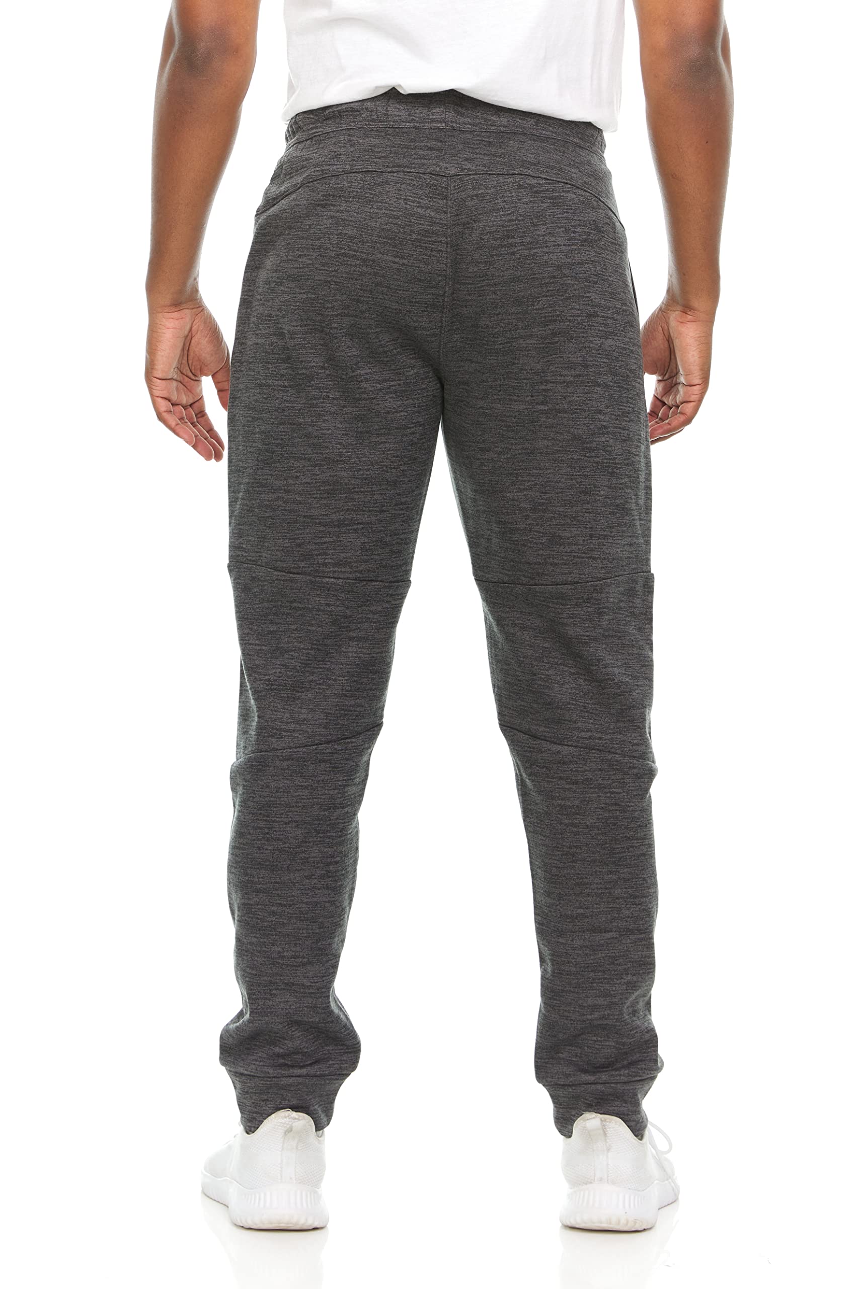 Spalding Mens Performance Fleece Jogger Pant, Black Spaced Dye, L
