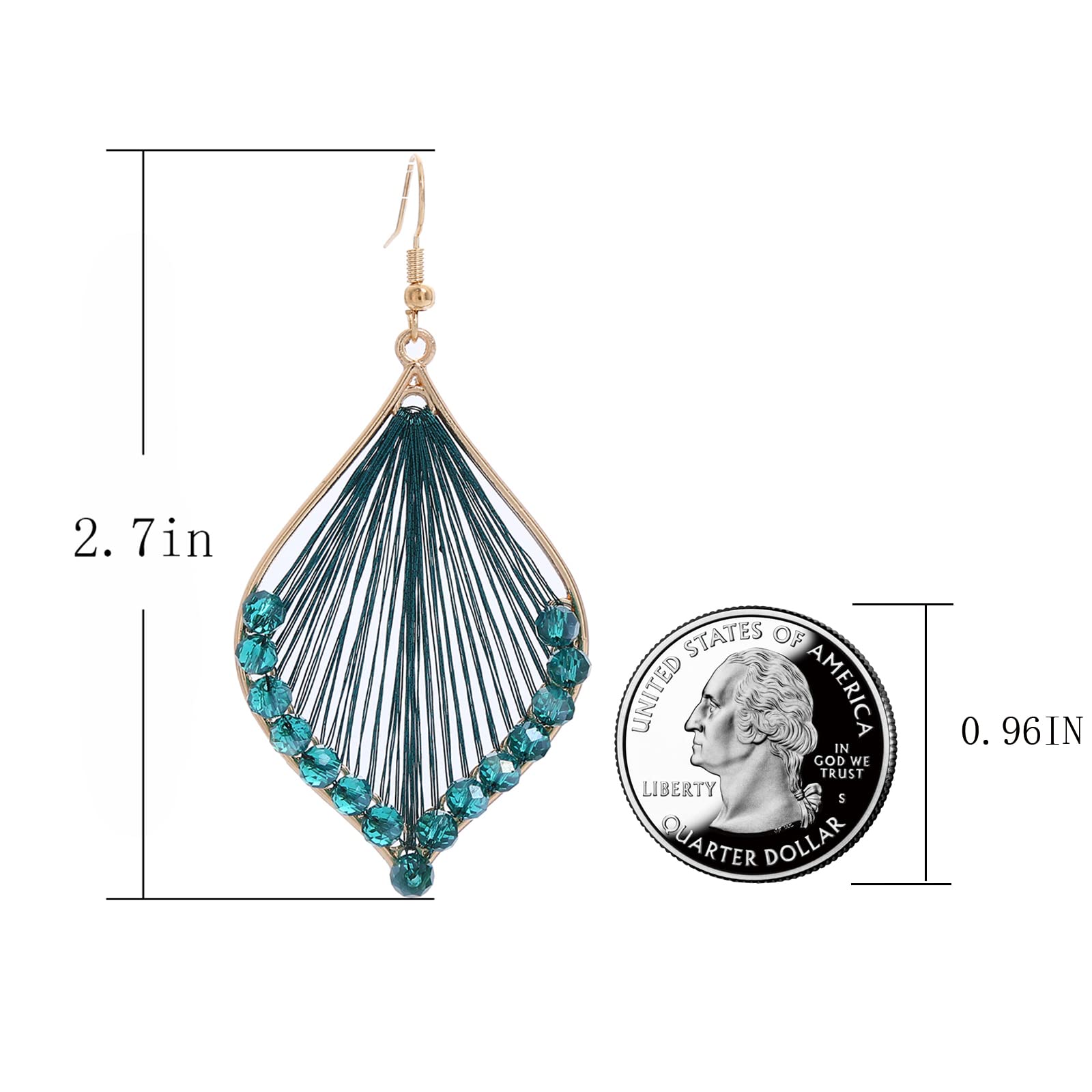 Boho Hand Braided Earrings for Women- Fringe Pendant Women's Earring Set (Dangle earrings A-4pairs)