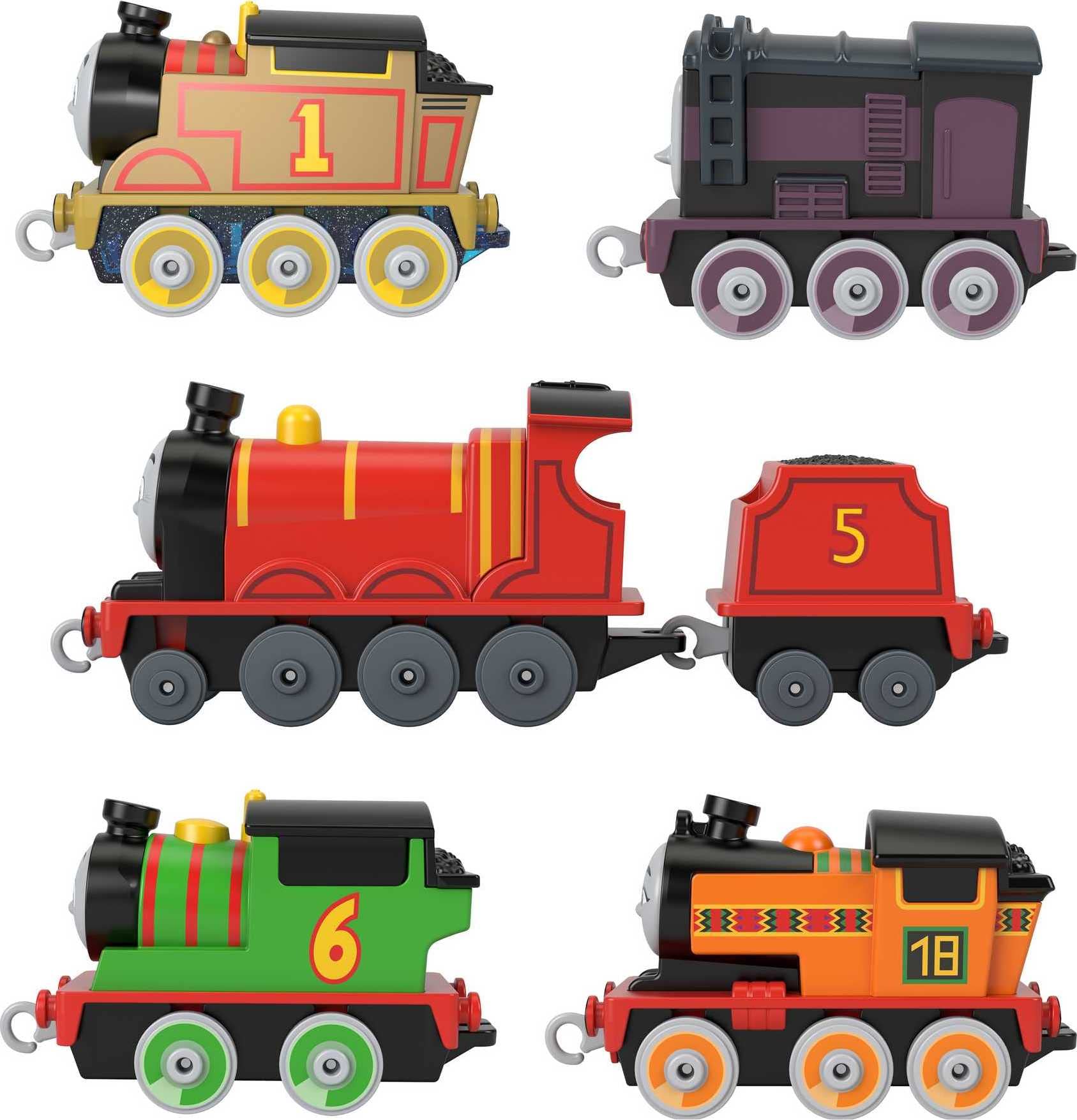 Fisher-Price Thomas Friends of Sodor 5-pack die-cast push-along toy train engines for preschool kids ages 3 years and older [Amazon Exclusive]