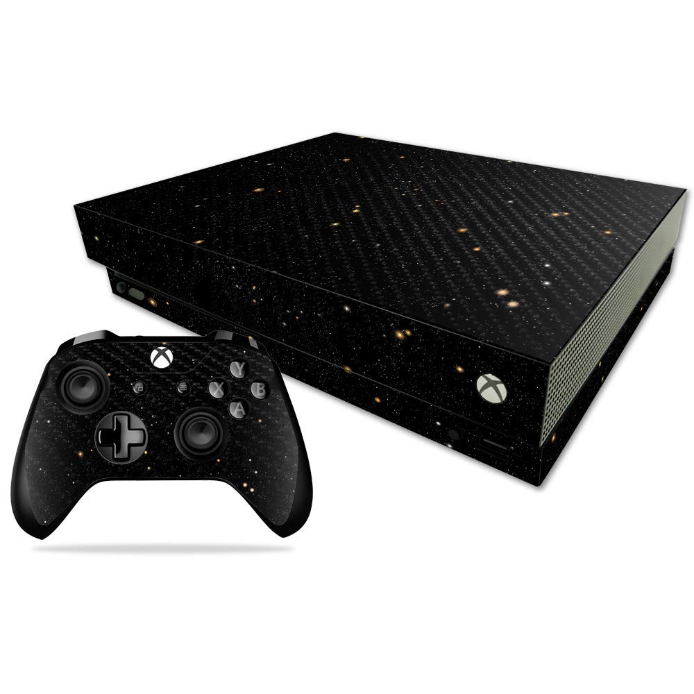 MightySkins Carbon Fiber Skin for Microsoft Xbox One X - Night Breed | Protective, Durable Textured Carbon Fiber Finish | Easy to Apply, Remove, and Change Styles | Made in The USA