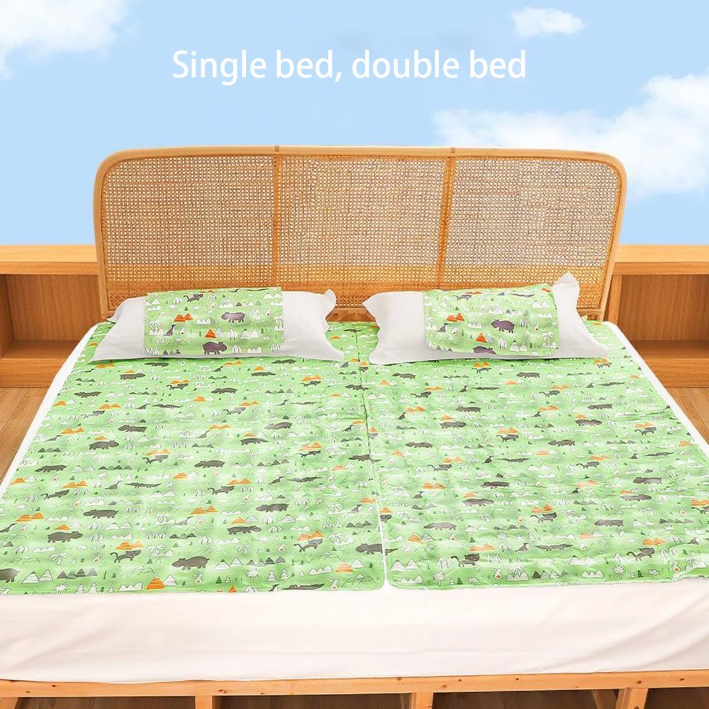 Cold Packs,Green,Natural air Conditioning,Summer Essentials,Chilled Feeling for 3hours for Improving Quality of Sleep,Cooling Mat Multi-Function Cool Jelly Pad