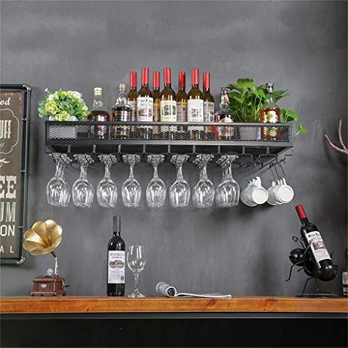 Creative Simplicity Creative Simplicity Wine Stand with Metal Stand, Vintage | Freestanding Creative Simplicity Wine Bottle Holder | Hanging Creative Simplicity Wine Glass Holder | Creative Simplicit