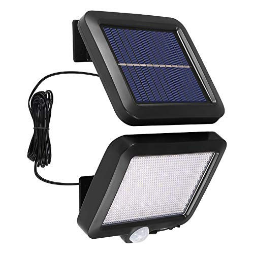 BIOBEY Solar Motion Lights, 56 LEDs Bright Solar Powered Flood Lights with 5 M/16.4 FT Power Cable, Waterproof Human Body Sensor Fission Induction Solar Lamp Yard Street Security Lamp