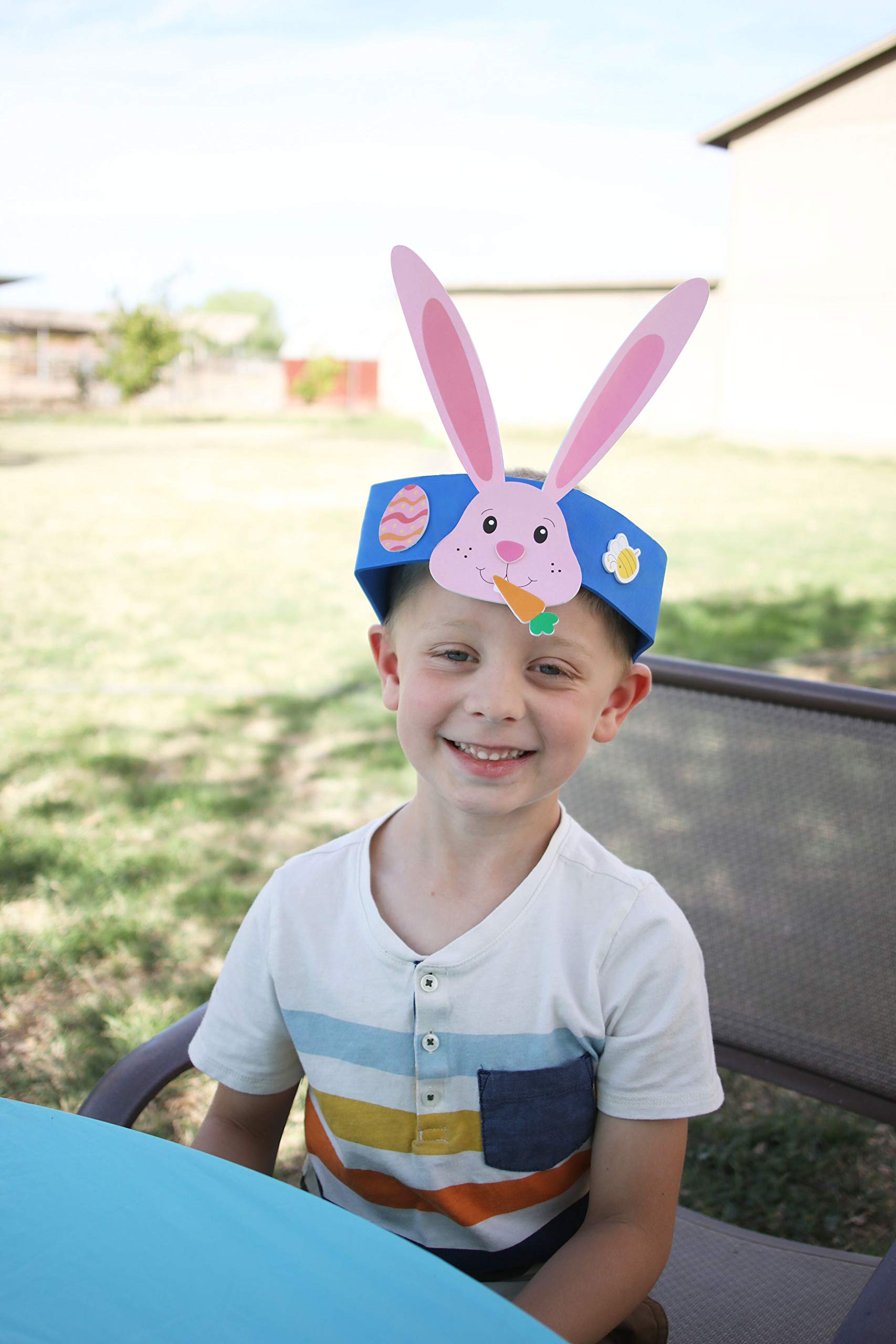 JOYIN 12 Pcs Easter Foam Headband for Easter Apparel Craft Kits with Rabbit Bunny, Chick, Frog, Lamb Headband for Hat & Mask Pretend Play, Dress-Up Party Accessory, and Theme Party