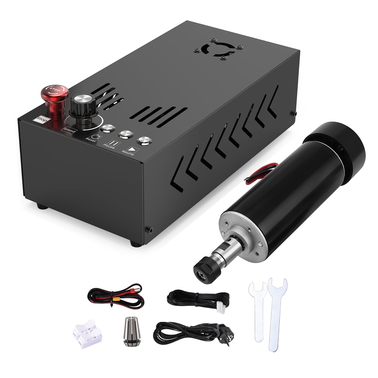 CNC 500W Spindle Motor Kit, CAMXTOOL 11000RPM Spindle Integrated Control Box Motor Speed Adjustment Button, For 3020PLUS, 4540, 3018MAX, DIY Engraving, CNC Engraving, CNC Drilling