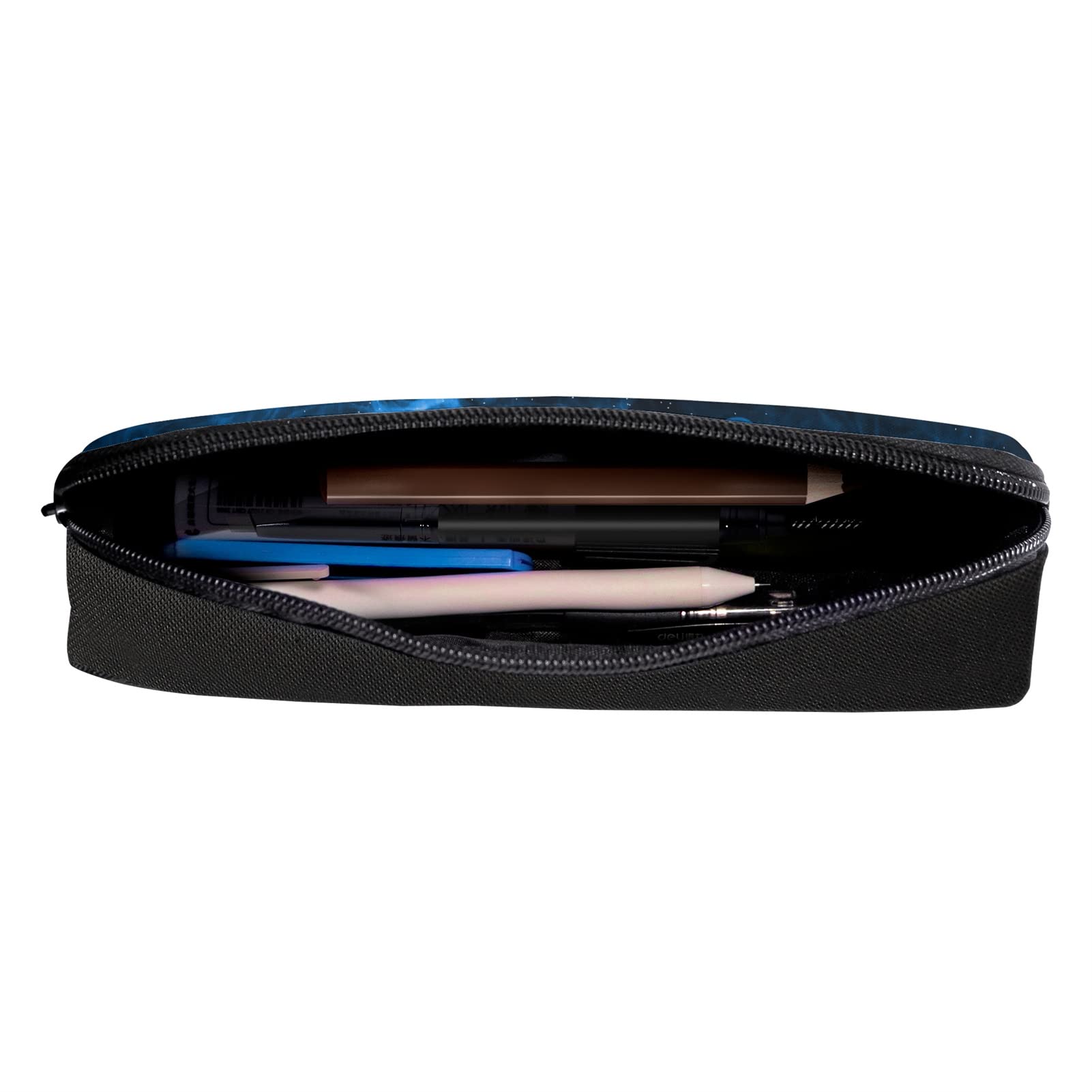 FOR U DESIGNS Pencil Bag Organizer Novelty Soccer Printed Pencil Box for Girls Multifunction Stationery Pencil Pouch,Blue