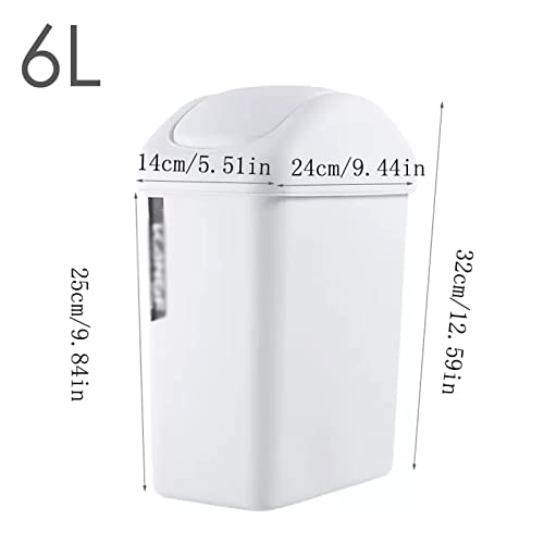 DYPASA Rectangular Household Toilet Garbage Can with Lid, Swing-Cover Indoor Garbage Can Trash can ( Color : Gold , Size : 6l )