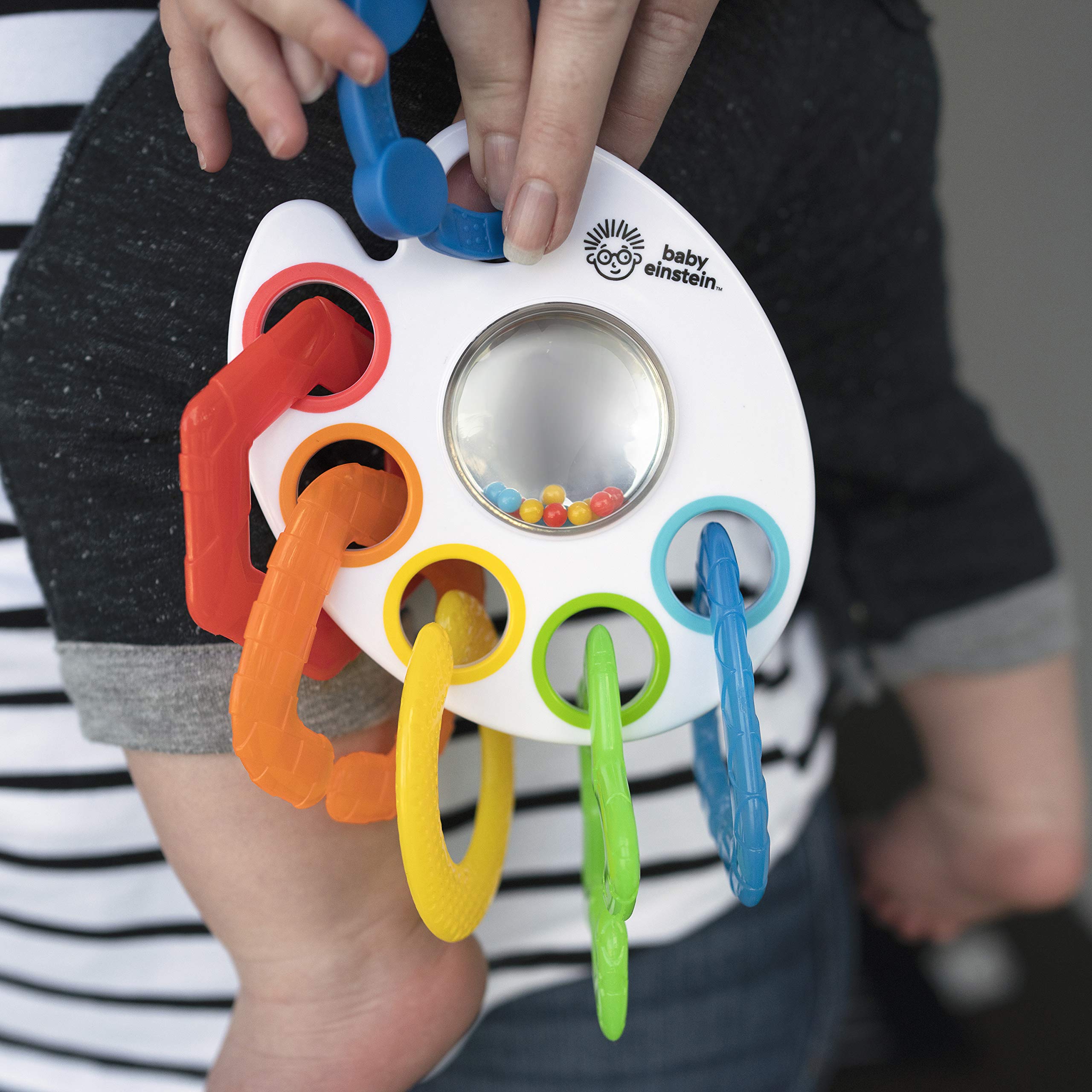 Baby Einstein Shake Rattle & Soothe Take-Along Textured Teether Toy - Bpa Free Ages Newborn + , Multi